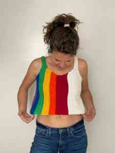 Rainbow Love Crop Top Free Crochet Pattern - Off the Beaten Hook