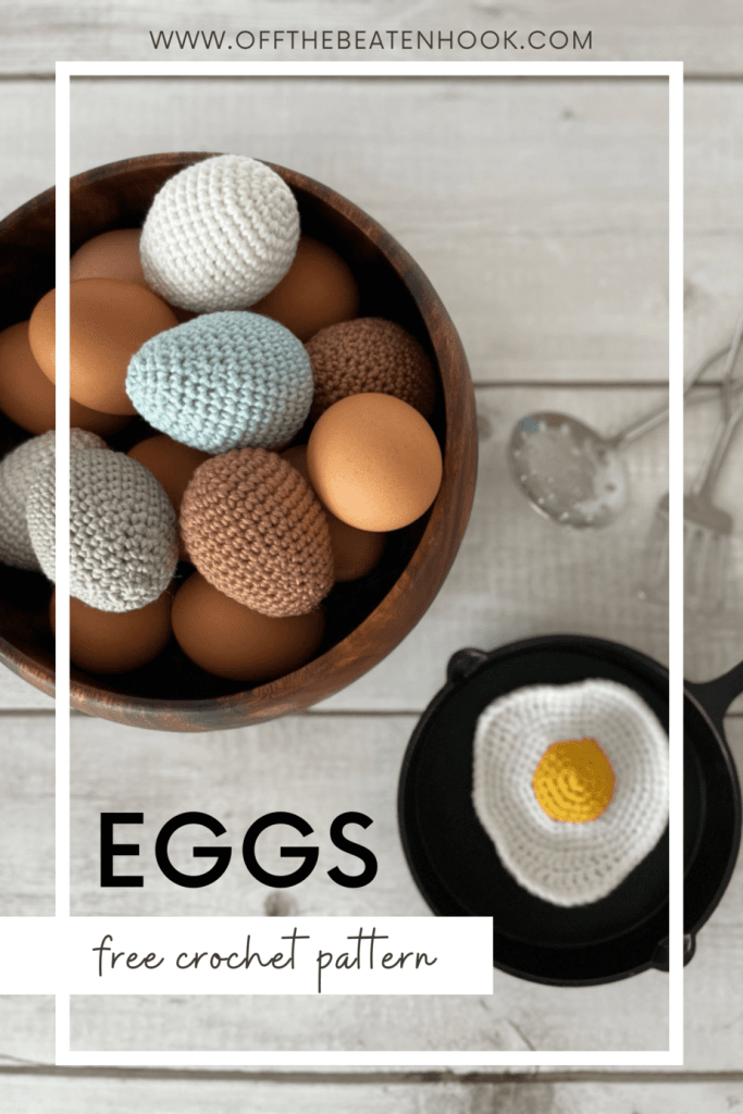 Crochet Egg Pattern 2 Ways: Whole & Fried