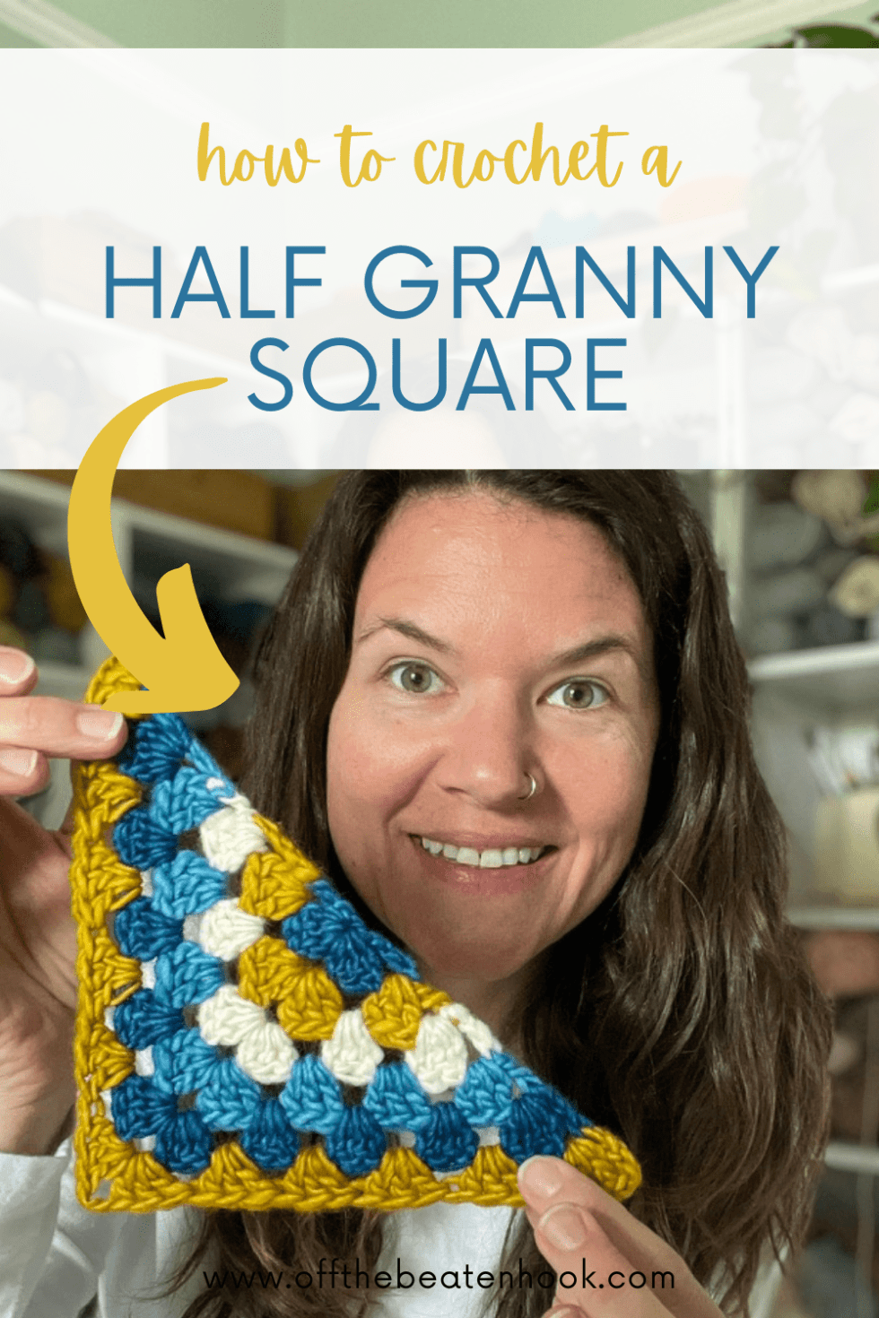 How to Make a Crochet Half Granny Square + Video Tutorial - Off the ...