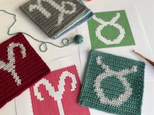 Pisces Zodiac Crochet Pattern: Free Grid Pattern + Video Tutorial