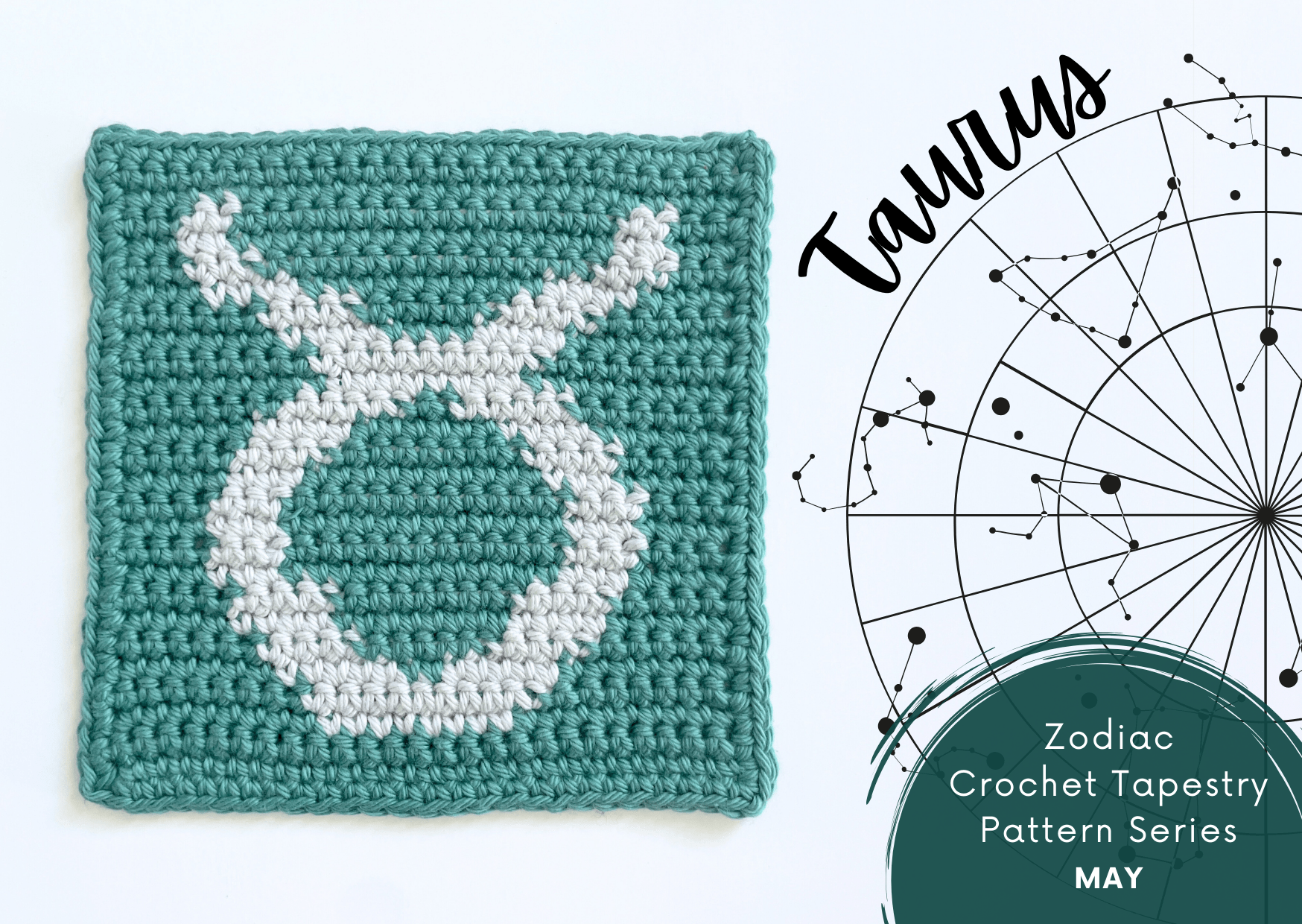 Taurus Zodiac Crochet Pattern: Free Grid Pattern + Video Tutorial